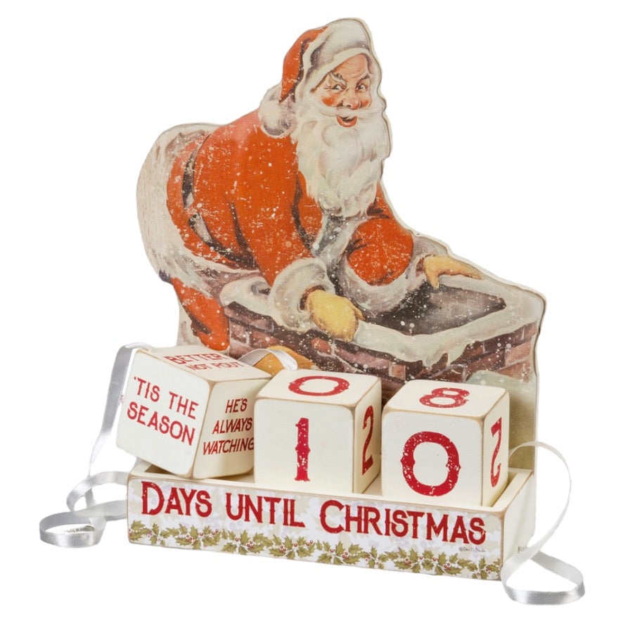 Vintage-Inspired Santa Block Countdown To Christmas | Candy Cane ...
