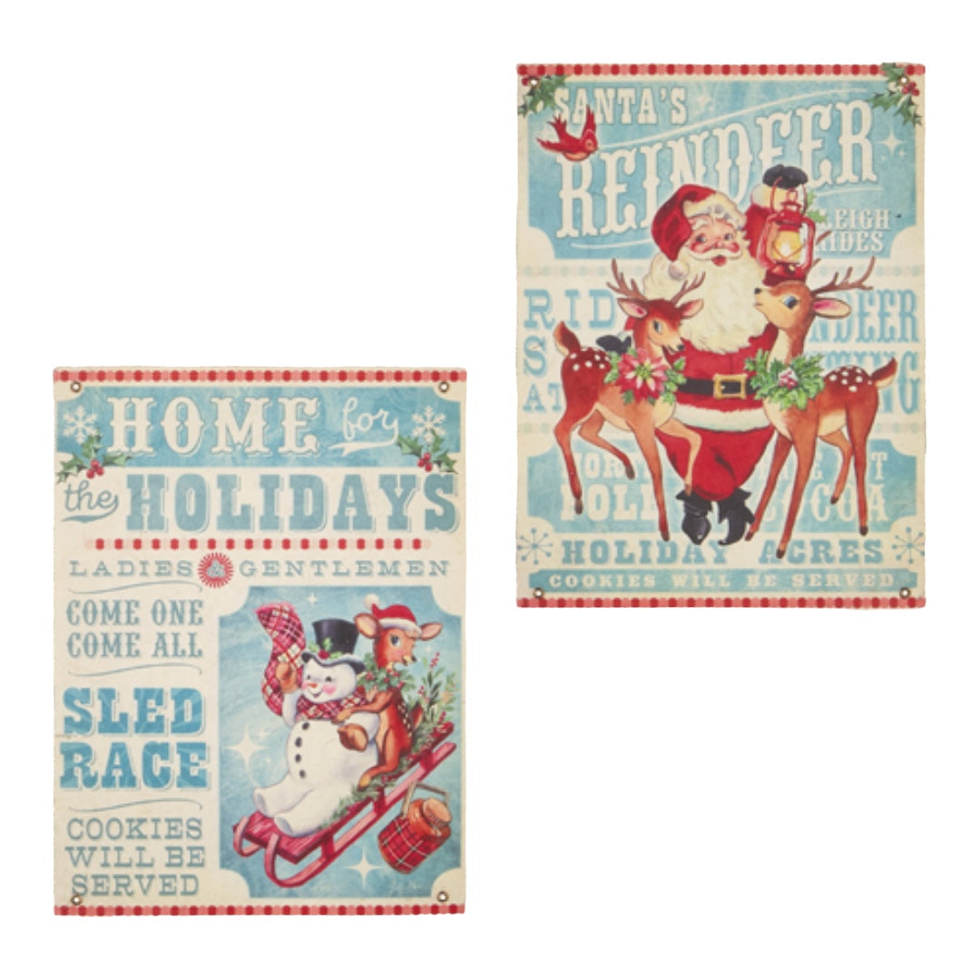 Retro Christmas 18" Poster Set of 2 | Candy Cane Christmas Company