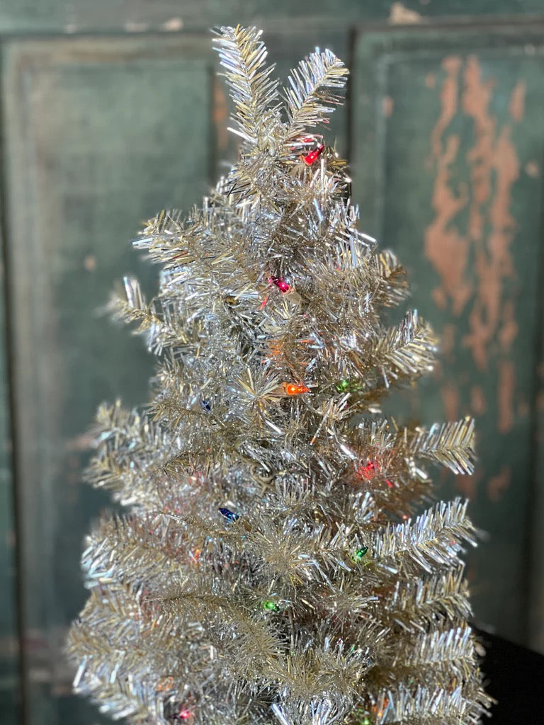 3' Pre-Lit Tinsel Tree | Candy Cane Christmas Company