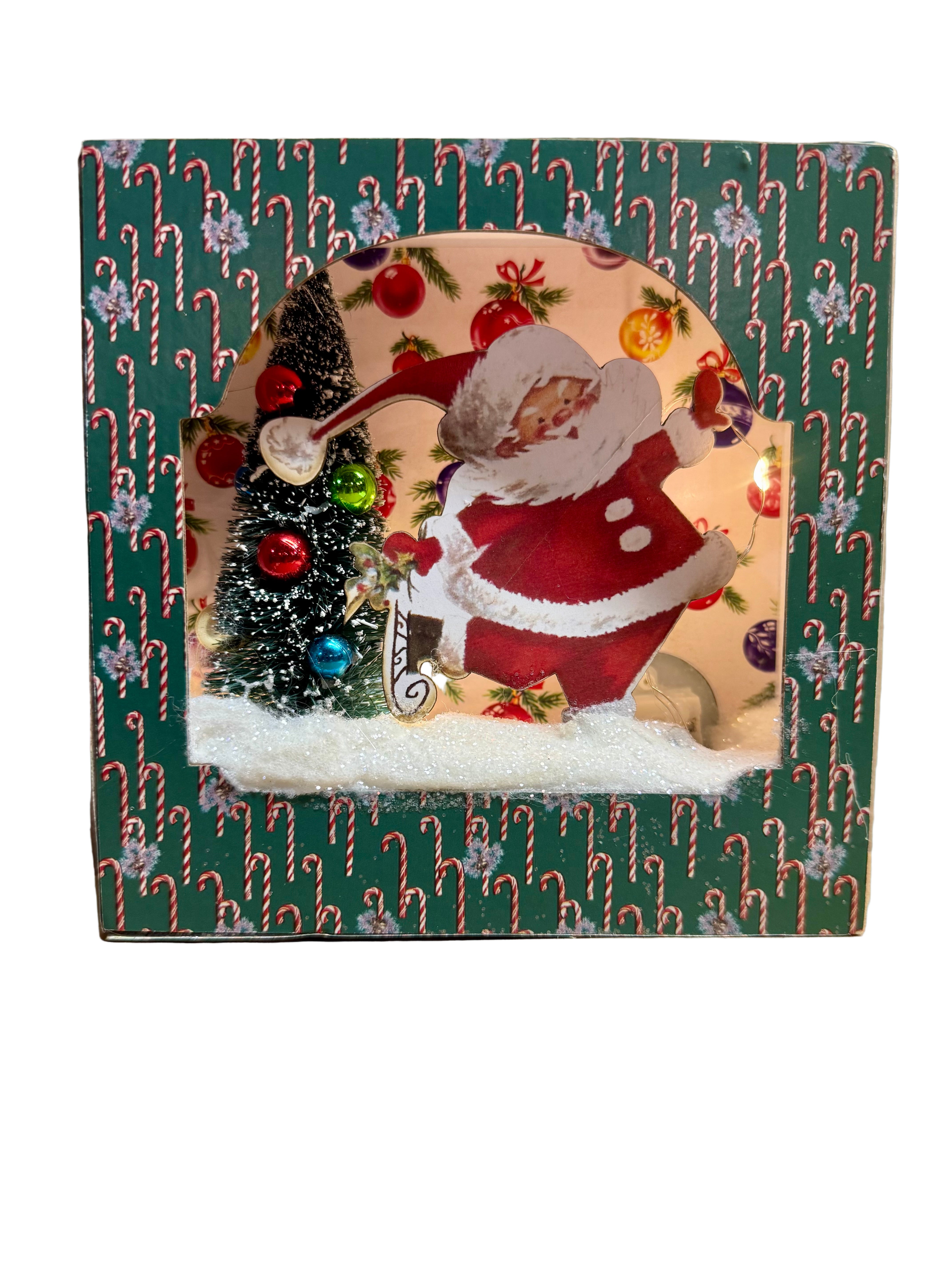 Lighted Magic Of Christmas Santa Shadow Box | Candy Cane Christmas Company