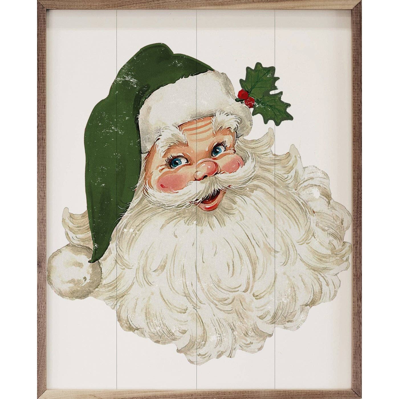 Santa Green Hat 8 x 10 Artwork | Candy Cane Christmas Company