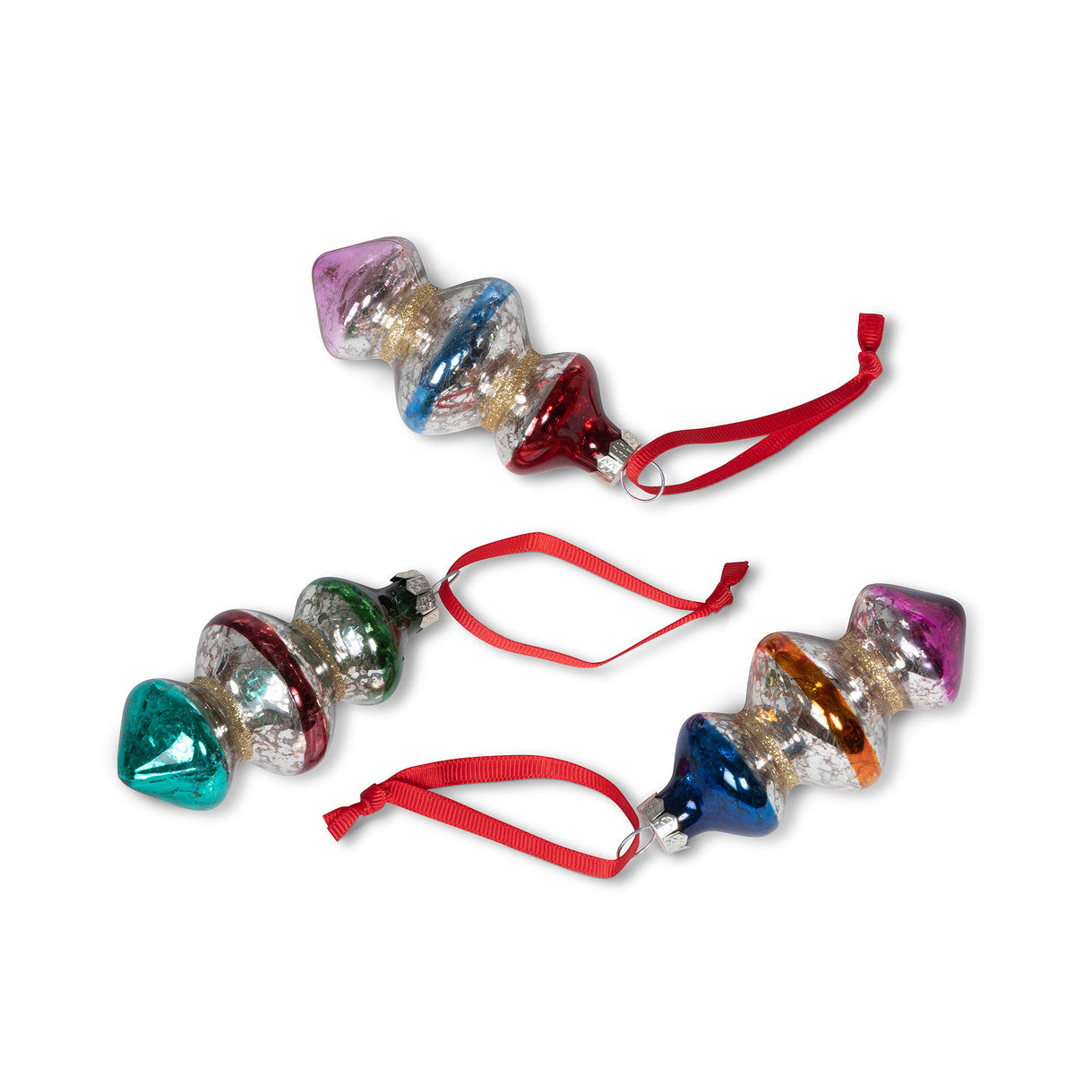 Retro Glass Top Ornament Set of 3 | Candy Cane Christmas Company